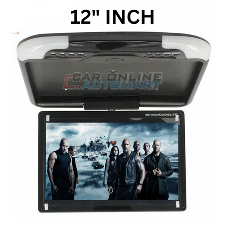 Ultra Thin 12/10 Inch AV Car Roof Monitor HD Ceiling Mount Flip Down ...