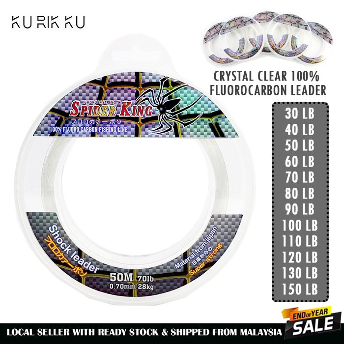 Tali Pancing Spider King Super Strong 100% Fluoro Carbon Fishing Line ...