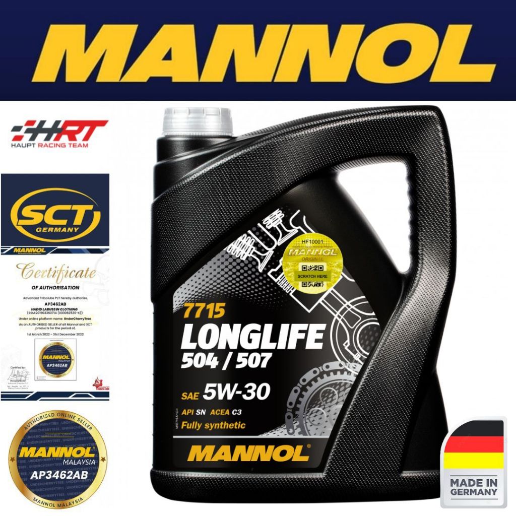 MANNOL Longlife 504/507 5W-30 MN7715 (Made in GERMANY) - 5L Fully ...
