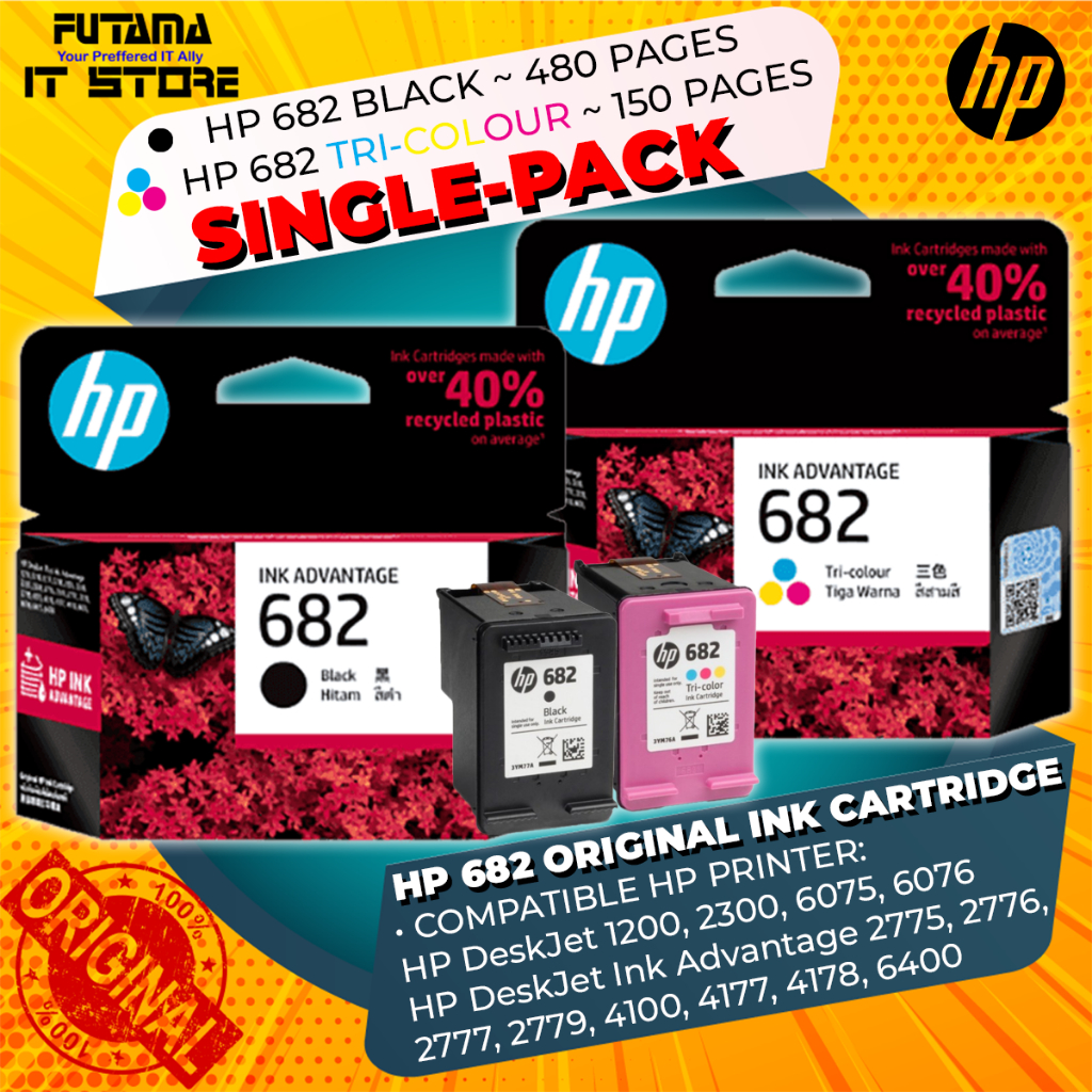 🔥HOT SELLING🔥HP 682 Ink Cartridge Black/Color (480/150pgs) - 2336,2776 ...