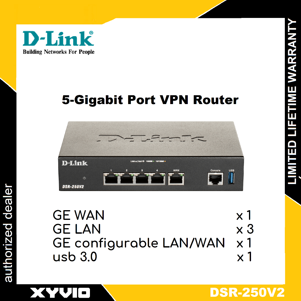 NEW LAUNCH!!! D-LINK DSR-250V2 5-Gigabit Port VPN Router | Shopee Malaysia