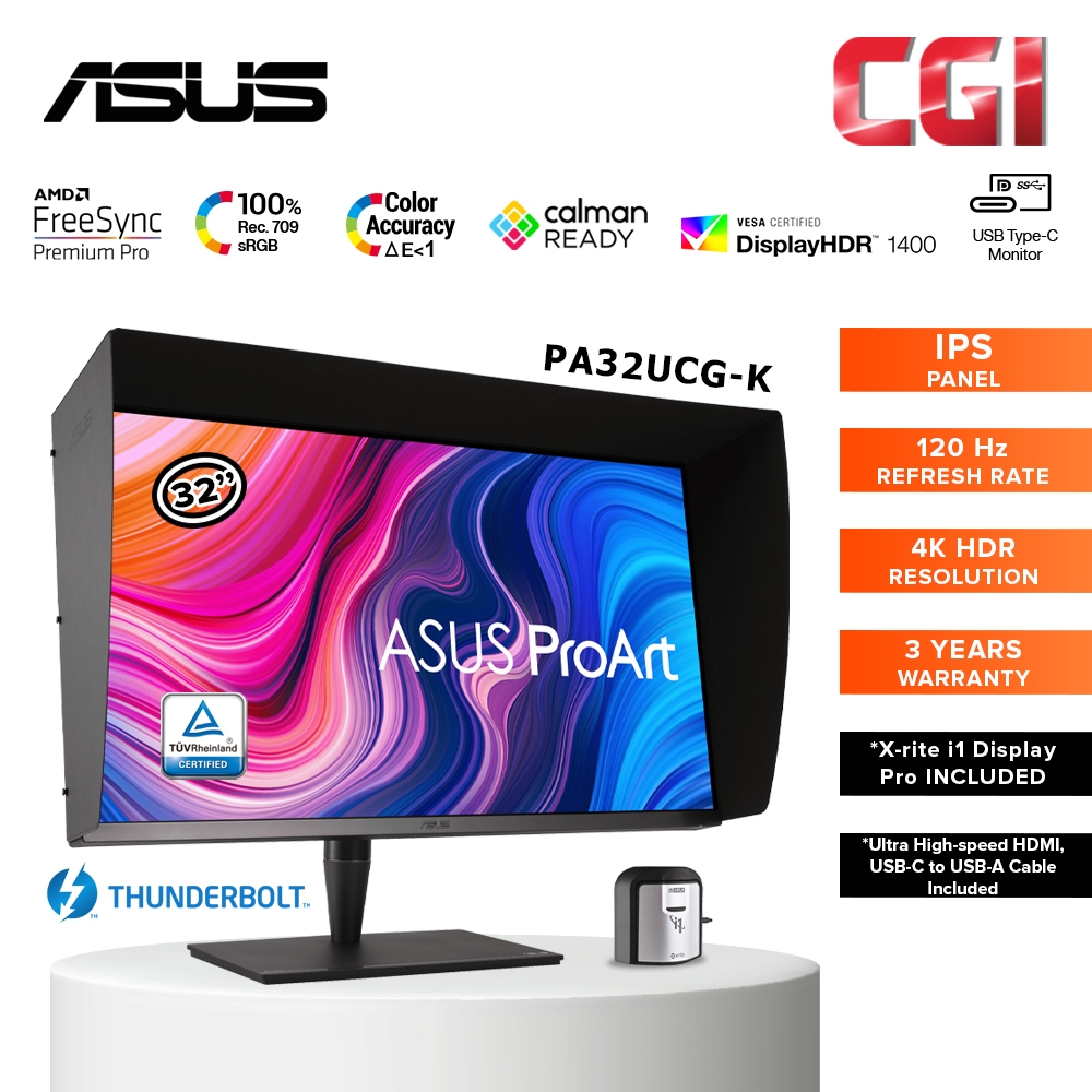 Asus ProArt 32" PA32UCG-K 4K HDR IPS 120Hz VRR FreeSync2 1600nits DCI ...