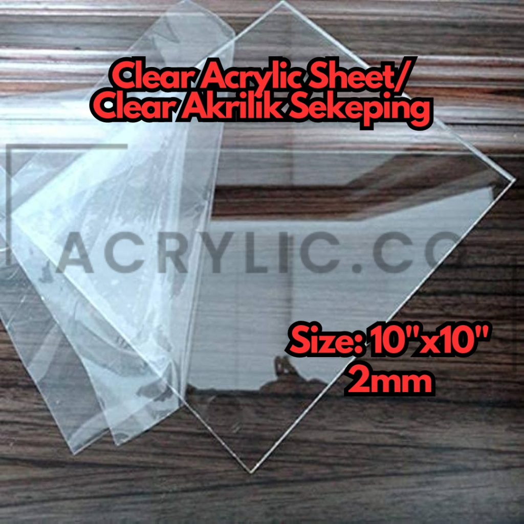 10"x 10" Clear Acrylic Sheet, 2mm | Shopee Malaysia