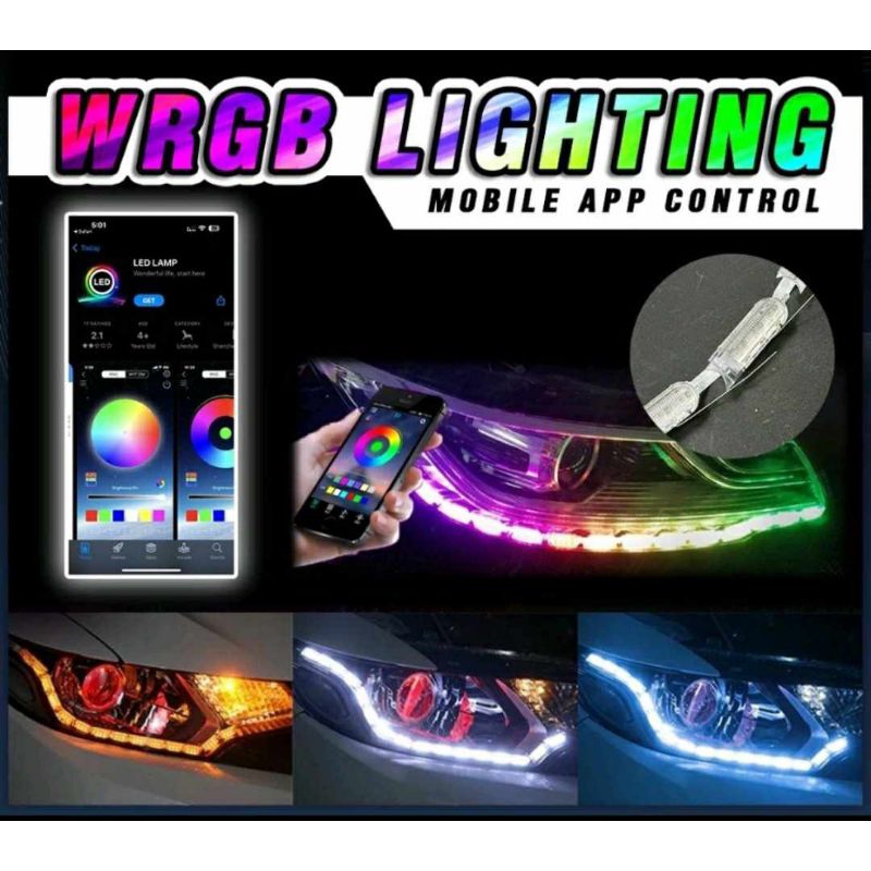2pcs Slim Sequential Flexible LED Multi colour Drl Turn Signal Strip ...