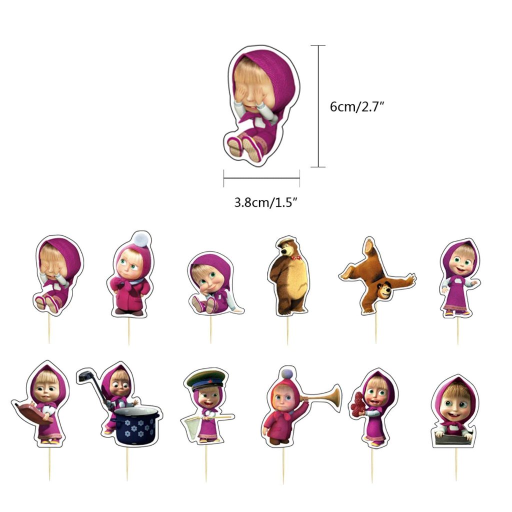 Masha Marsha and the Bear Russian Cartoon Birthday Party Decoration ...
