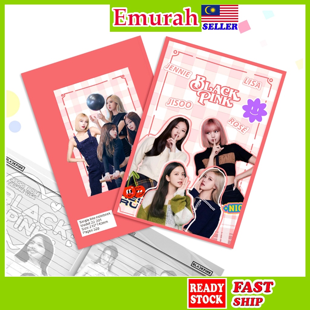 BPINK Notebook 60pg Buku tulis Buku nota Lisa Rose Jennie Jisoo BORN ...