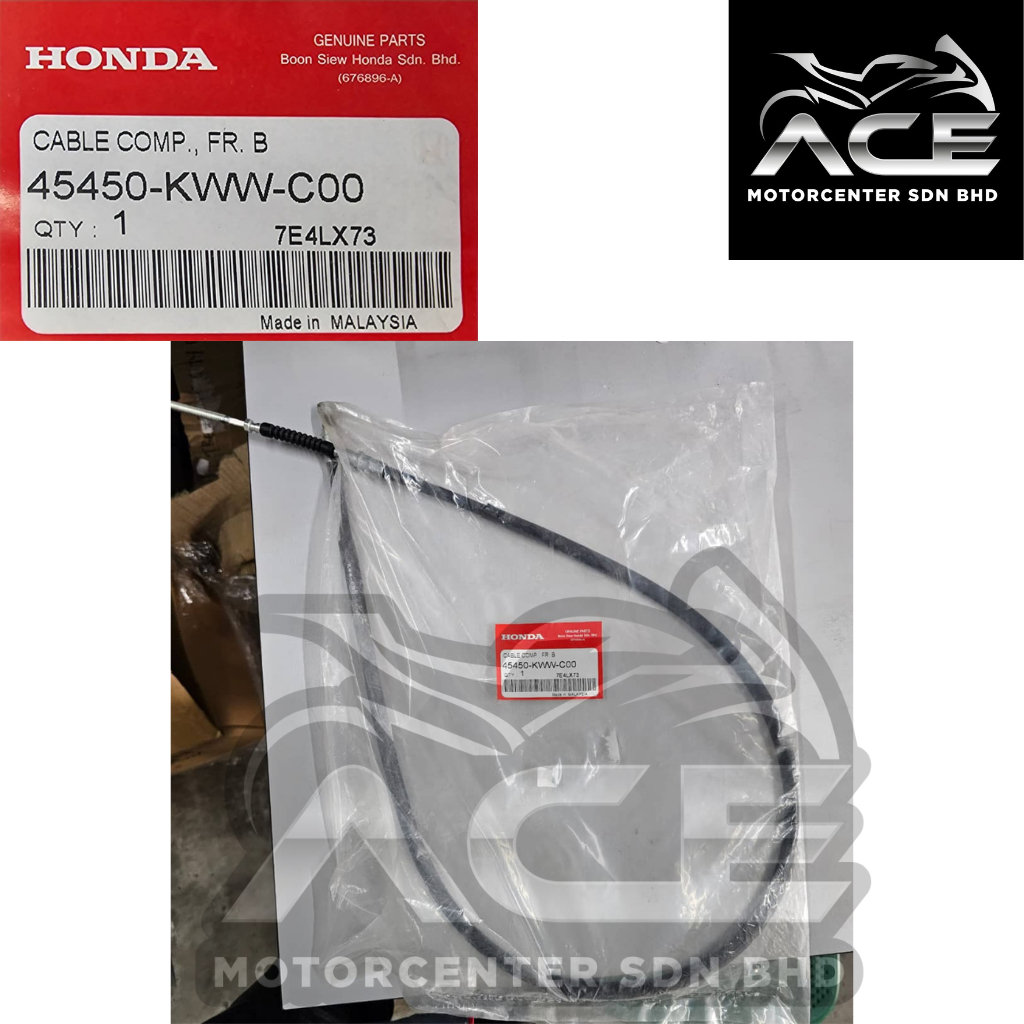 CABLE COMP., FR. BRAKE(45450-KWW-C00)100% ORI HONDA GENUINE PART - WAVE ...
