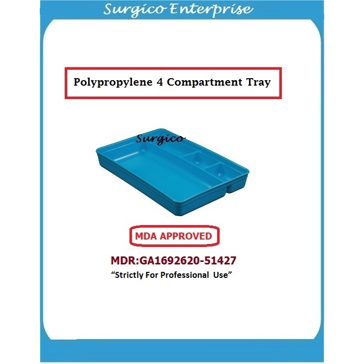 COMPARTMENT TRAY BLUE COLOR WITH 4 COMPARTMENTS MEDICAL USE | Shopee ...