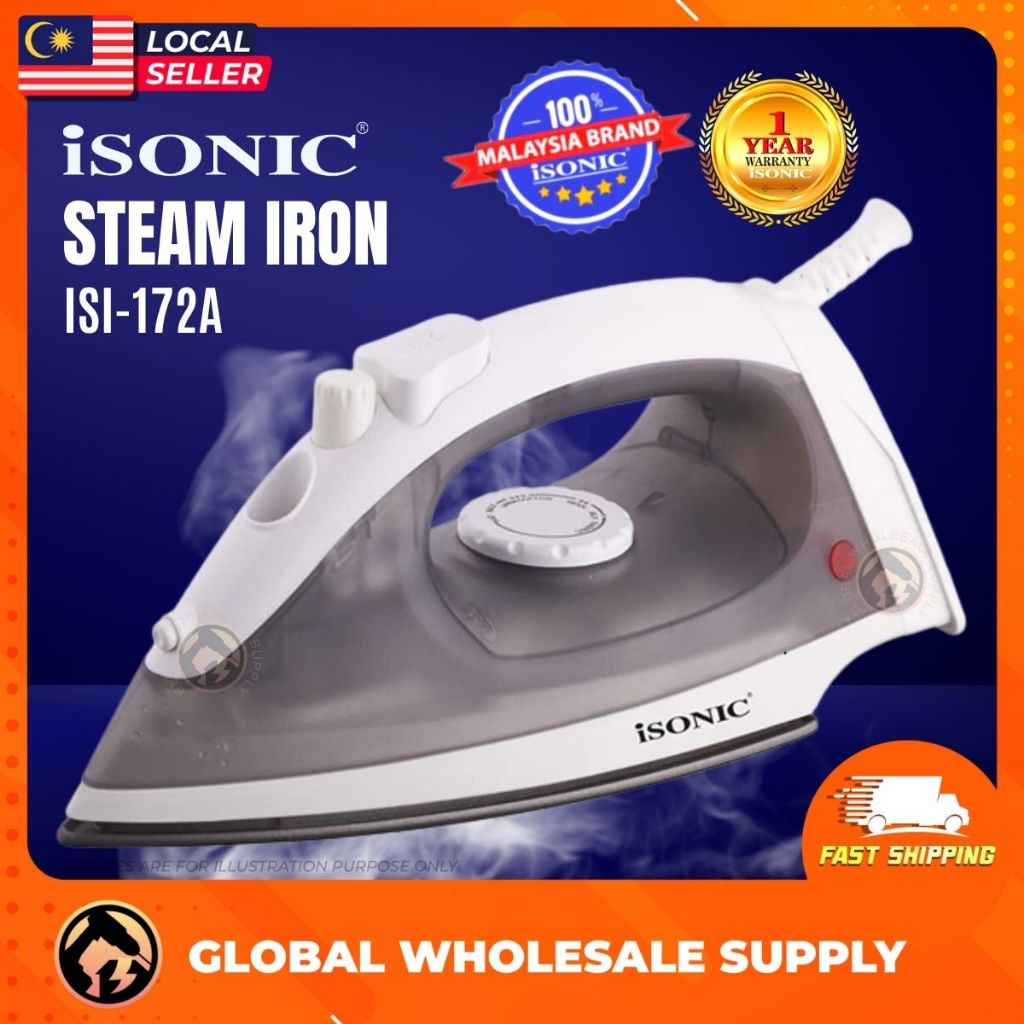 ISONIC Electric Steam Iron Sprayer Steamer with Non-Stick Soleplate ...