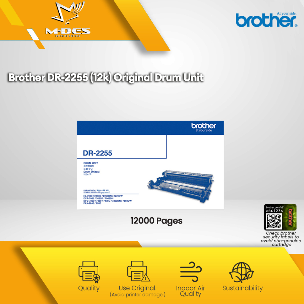 Brother DR-2255 Mono Laser Drum Cartridge / Brother HL-2240D HL-2250DN ...