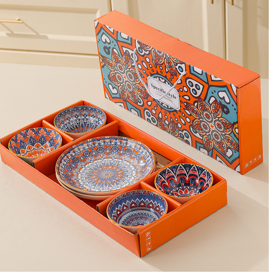 AZUKI Ceramic Dinnerware Gift Set With Box Bowl Set Mangkuk Pinggan ...