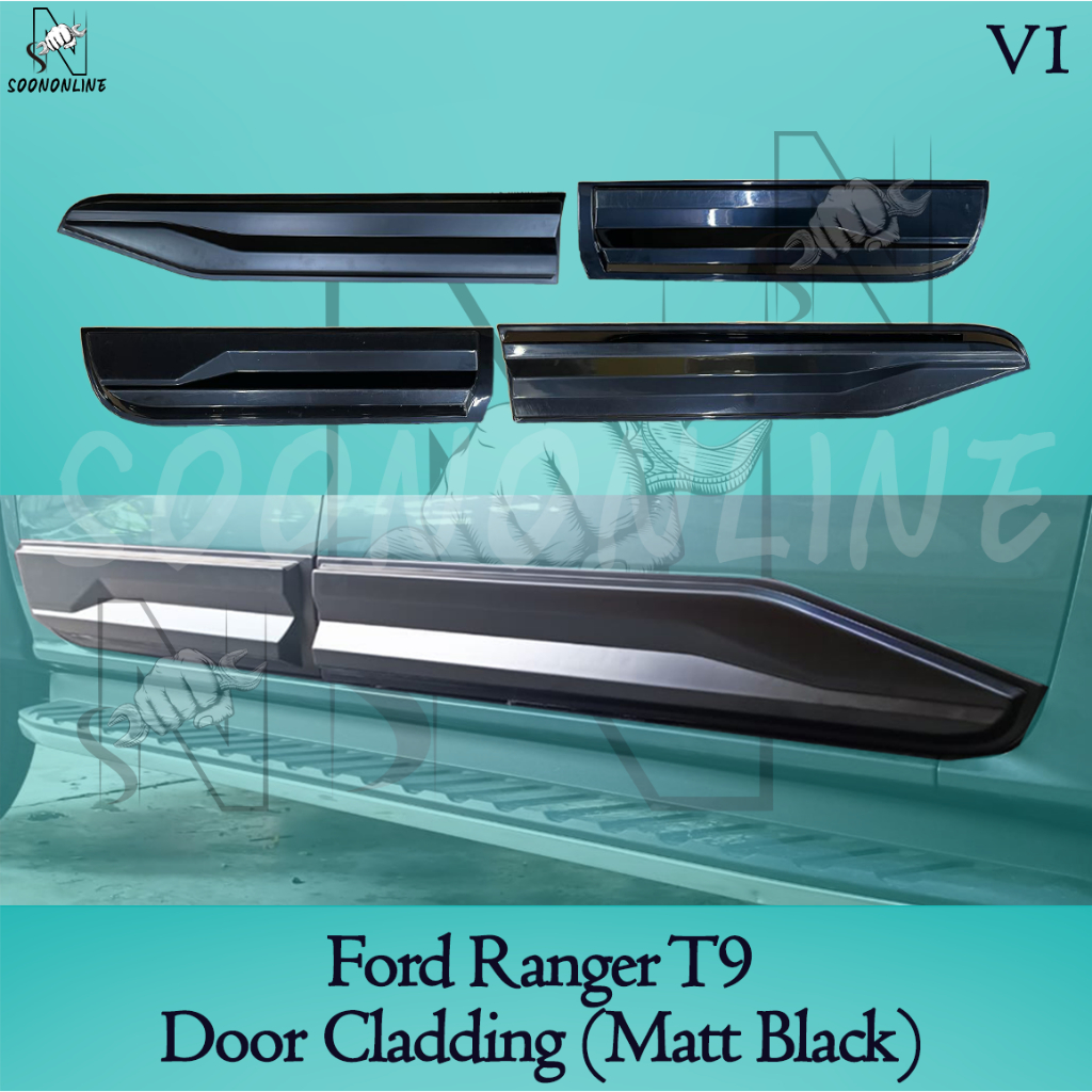Ford Ranger T9 Door Cladding Panel (Matt Black) V1/ For XLT/XLT+ ...