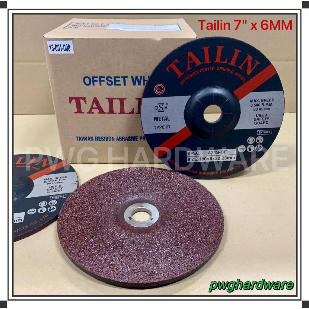 (1PCS) 7" TAILIN METAL GRINDING DISC / TAILIN 7"x 6MM GRINDING DISC / 7 Inch MATA GOSOK BESI ...