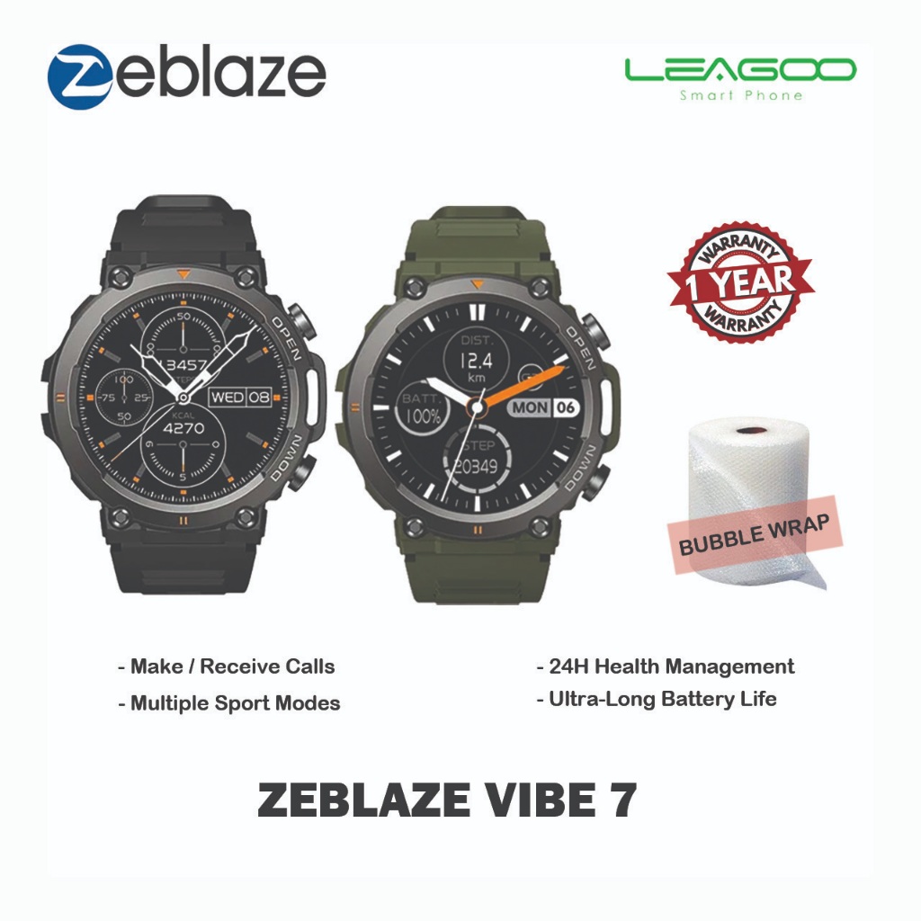 Zeblaze Vibe 7 Rugged and Fearless Smartwatch 1.39" 100+ Built-in ...