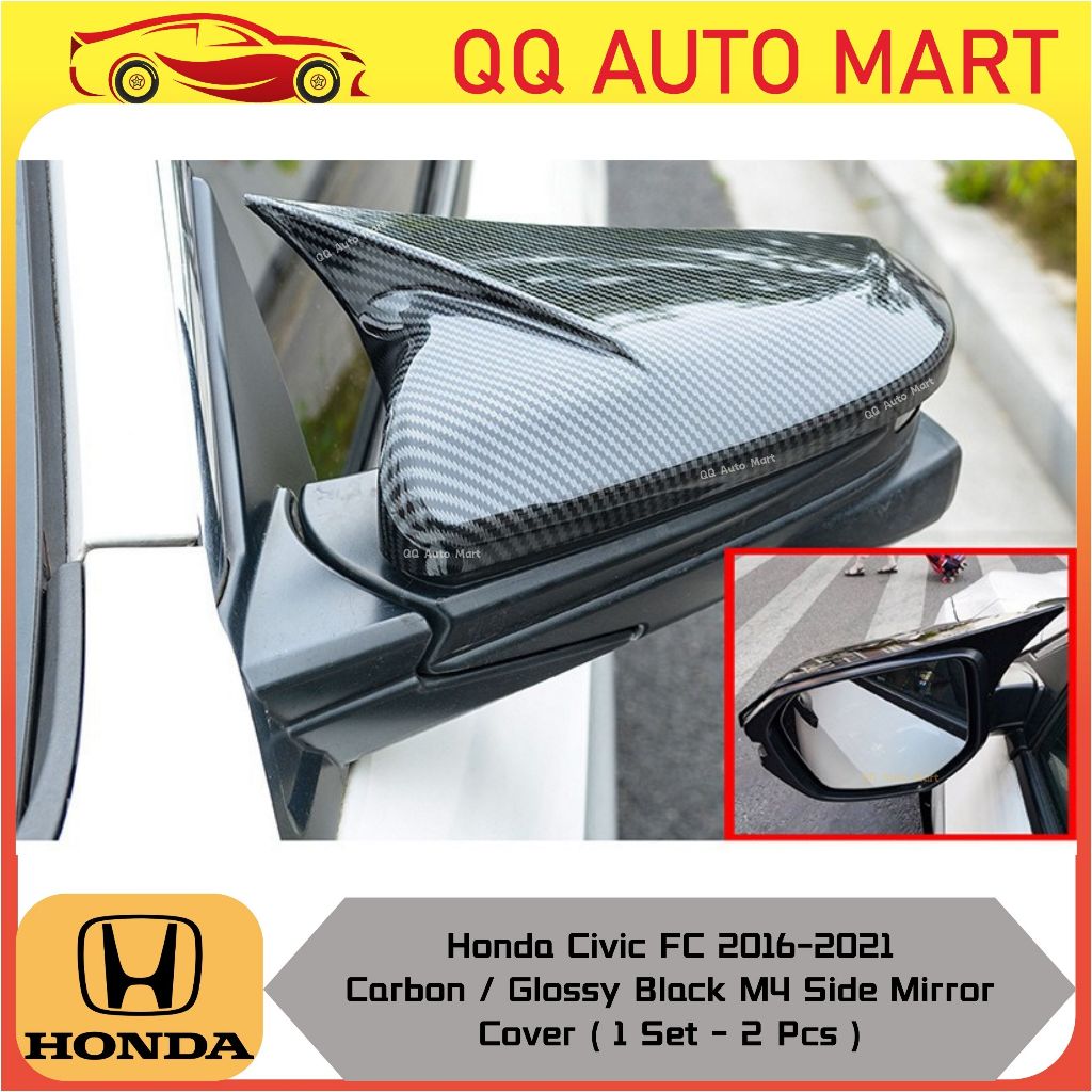Honda Civic FC 2016-2021 Carbon / Glossy Black M4 Side Mirror Cover ( 1 ...