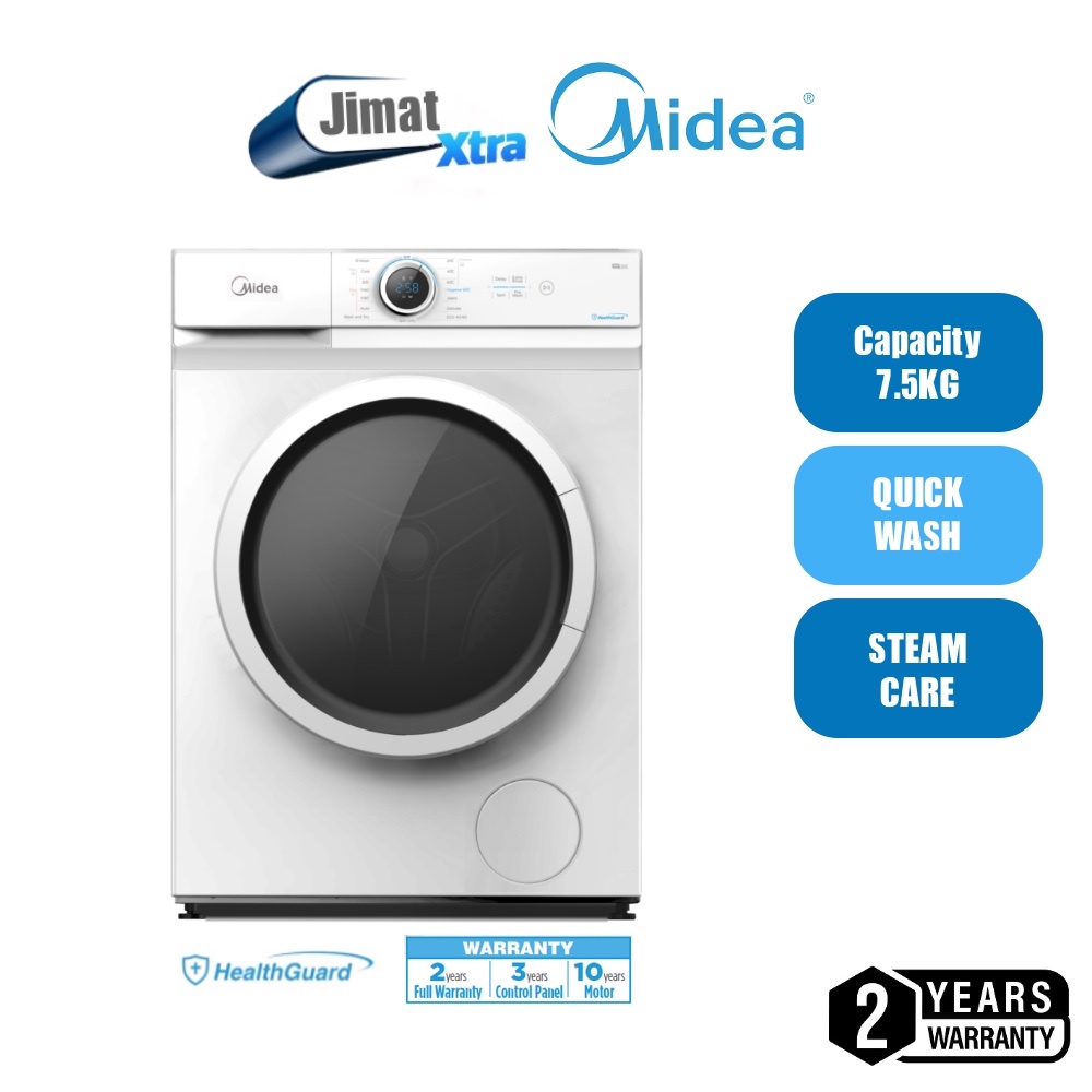 Midea 7.5KG Washing Machine Hygiene 90℃ Front Load Washer MF-100W75 ...