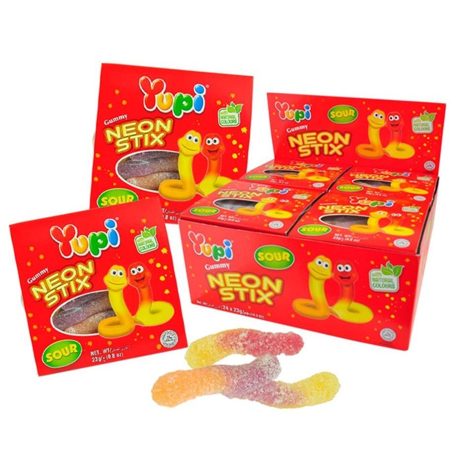 Yupi Gummy Neon Stix Sour (24's x 23gm / box) | Shopee Malaysia