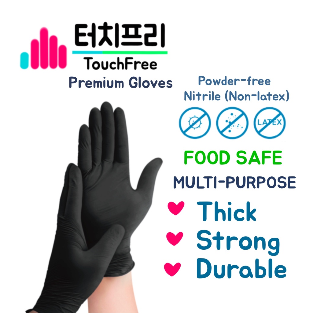 TOUCH FREE NITRILE GLOVES_FOOD SAFE PREMIUM Durable_Powder-free ...