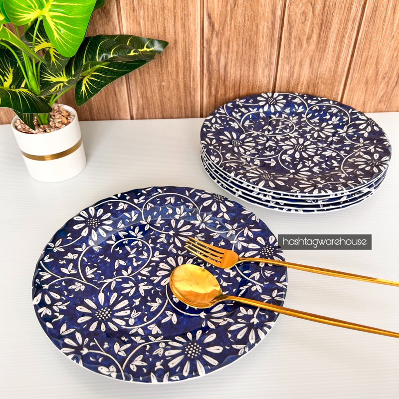 OCEAN BLUE 🌹 10” Dinner Plate (6pcs) Melamine Plastic Giacomo Pinggan ...