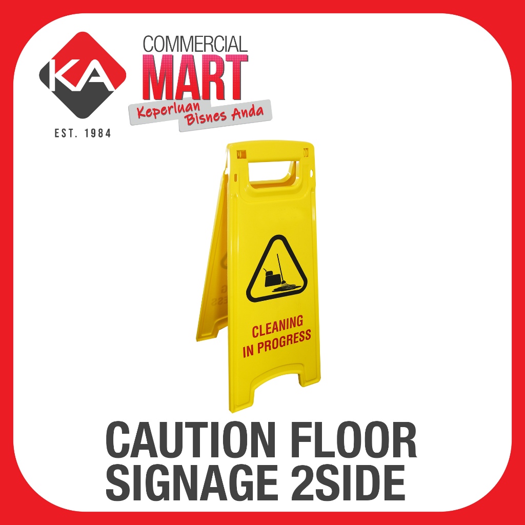 KA-MART FOLDABLE A FLOOR SIGNAGE YELLOW 2-SIDES PRINTING (CLEANING IN ...
