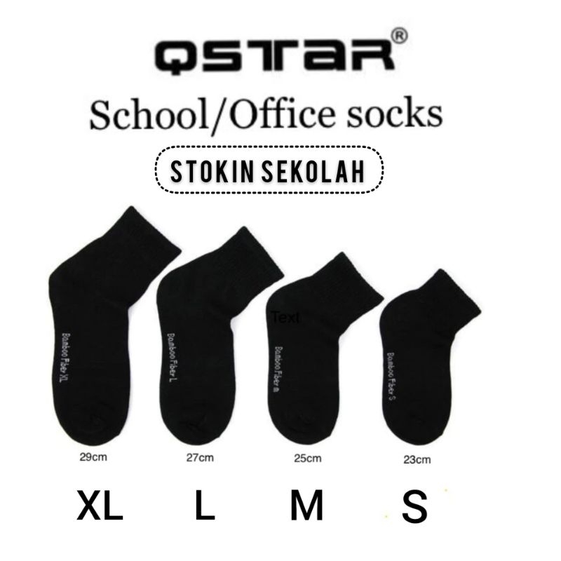 Stokin Sekolah Hitam Plain Kanak-kanak | Sarung Buku Lali Kaki Unisex ...