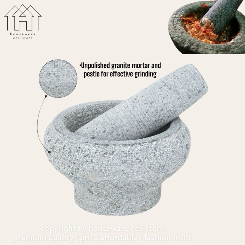Stone Mortar And Pestle Set | Lesung Batu 14cm /16cm石臼 | Shopee Malaysia