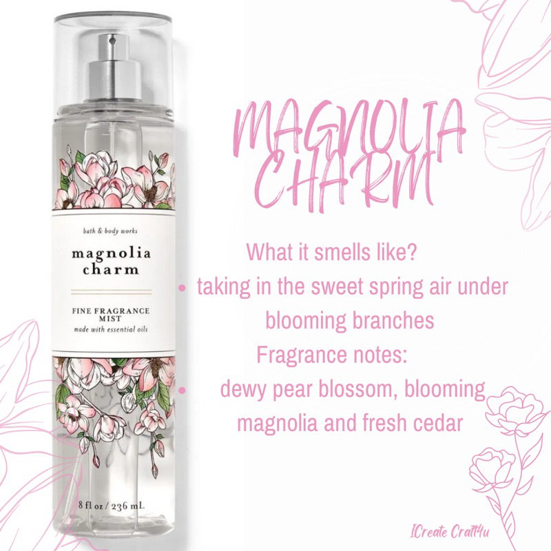 MAGNOLIA CHARM BODYMIST ORIGINAL BATH AND BODY WORKS (repack 10ml ...