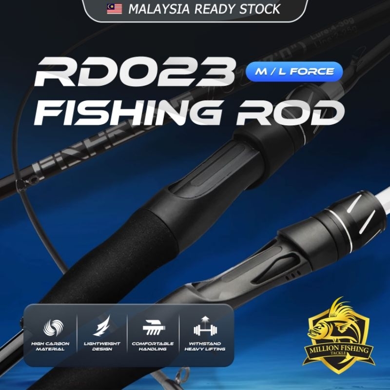 【RD023】Light Weight Fishing Rod JORAN Pancing BaitCasting/Spinning L/M Force Casting Rod BC ...