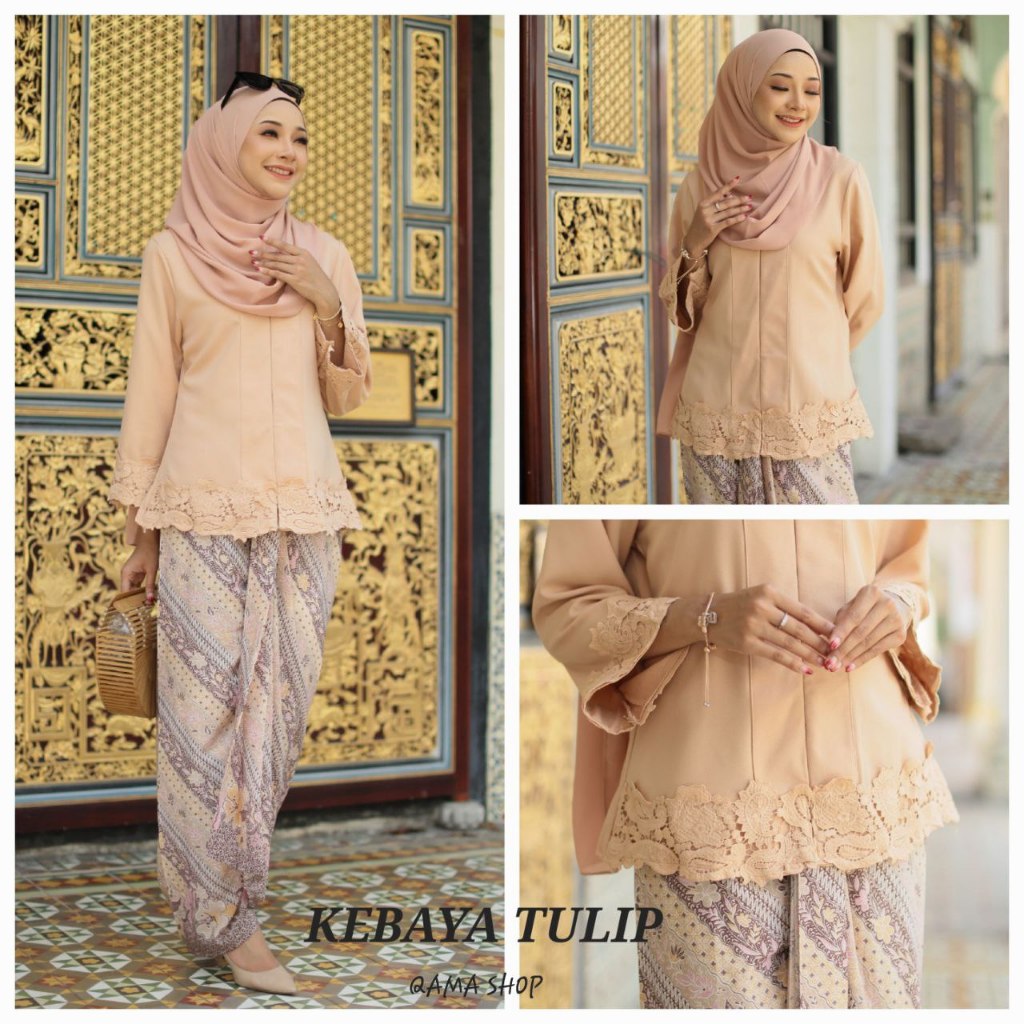 KEBAYA TULIP WITH INSTANT PARIO CORAK BATIK | Shopee Malaysia