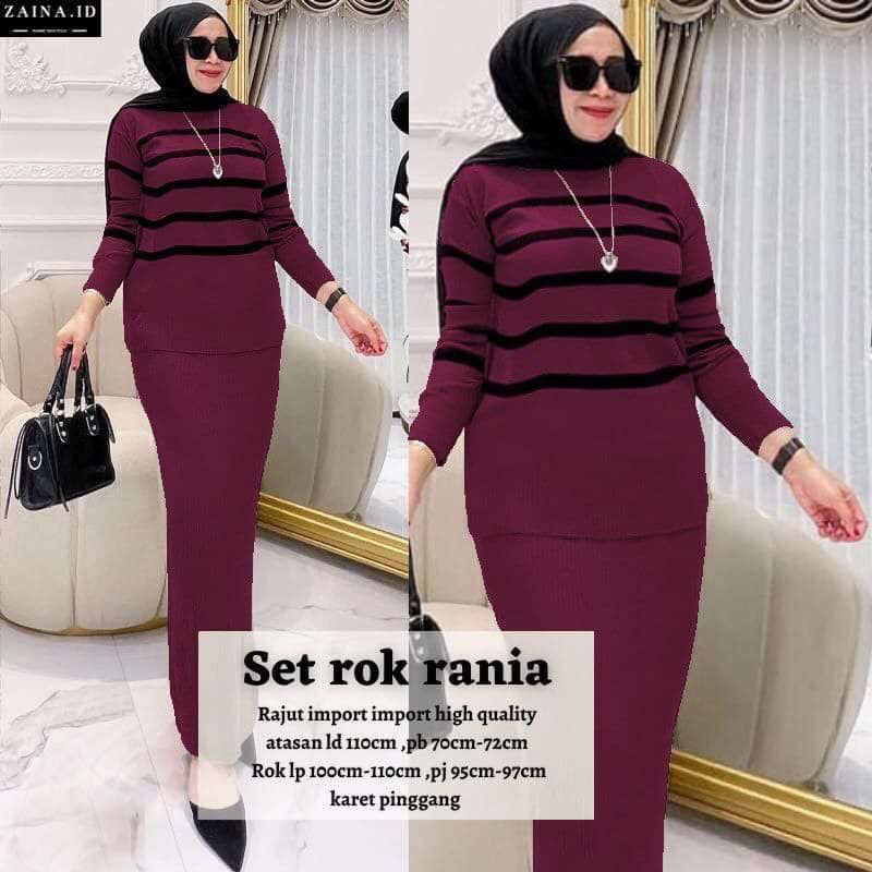 SET RANIA ROK KNIT RAJUT FREESIZE FIT TO 2XL CASUAL | Shopee Malaysia