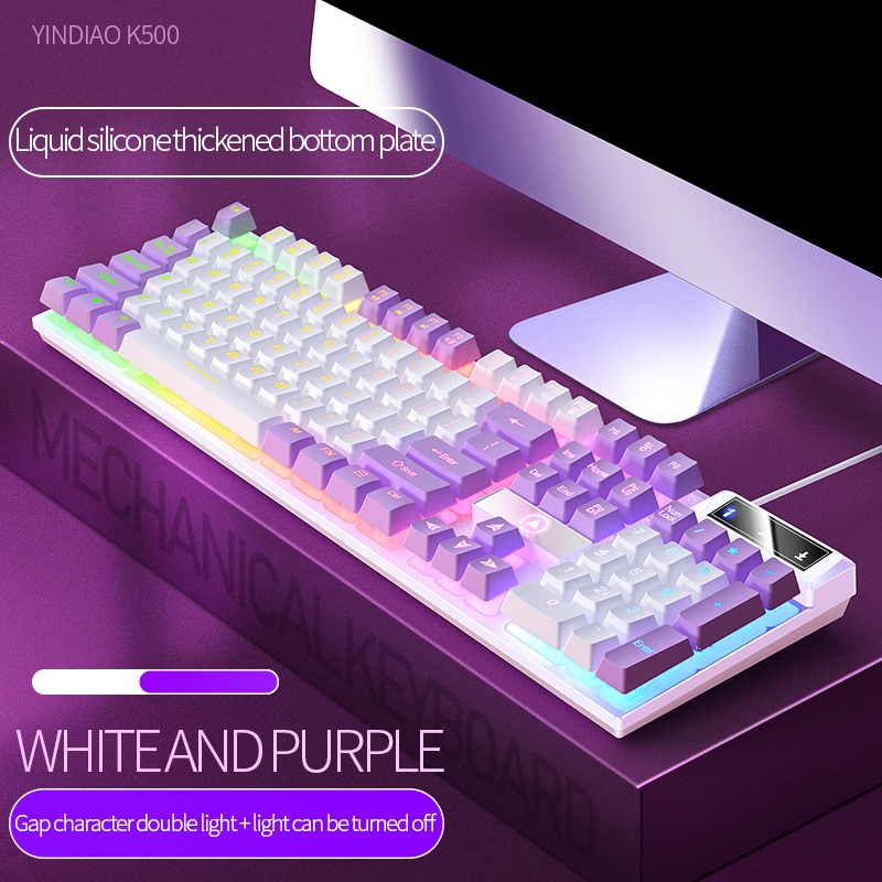 K500 Gaming Wired Keyboard Mixed Colorful Backlight Luminous Mechanical ...