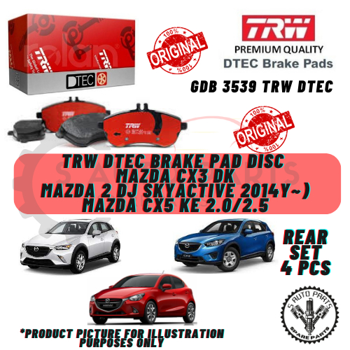 MAZDA 2 DJ (2014Y~) / MAZDA CX5 KE 2.0 / 2.5 / MAZDA CX3 DK (belakang REAR) TRW DTEC DISC BRAKE ...