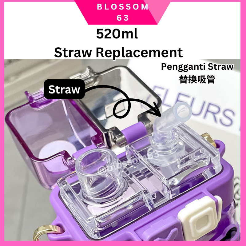 520ml Straw Replacement Water Bottle Straw Bottle Botol Air Straw Drinking Cup Accessories ...