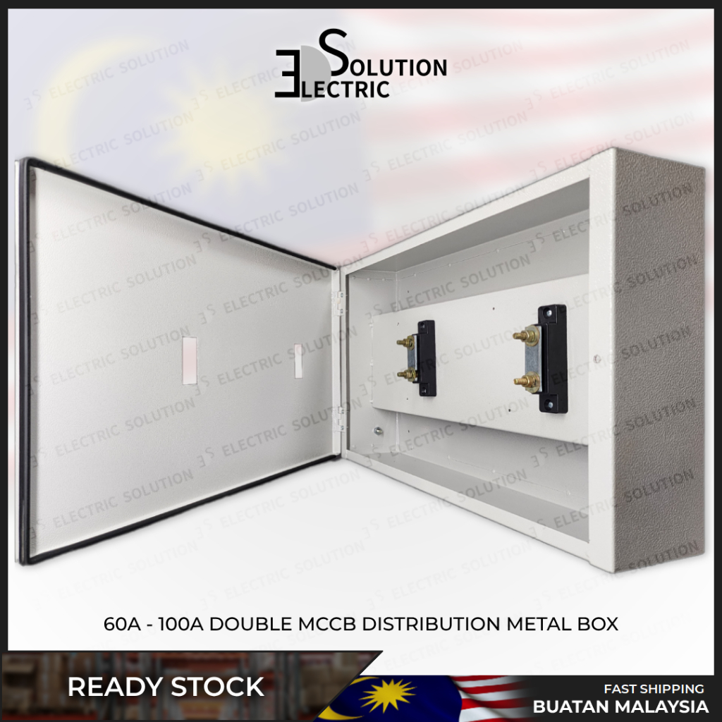 2 UNIT MCCB DISTRIBUTION METAL BOX 60A - 100A WITH NEUTRAL LINK BAR ...