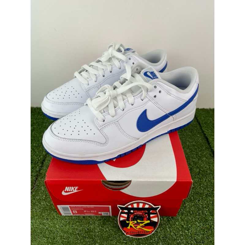 ORIGINAL NIKE DUNK LOW RETRO [ White/Hyper Royal ] Kasut lelaki ...