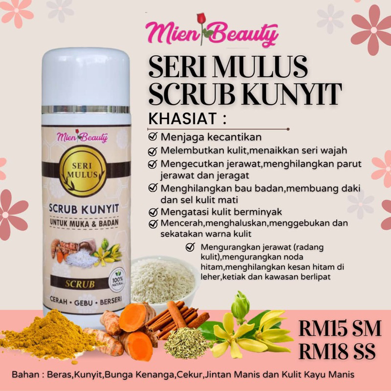 SCRUB KUNYIT SRI MULUS 🔥SCRUB MUKA ORGANIK 🔥 SCRUB BADAN 🔥 SCRUB KUNYIT ...