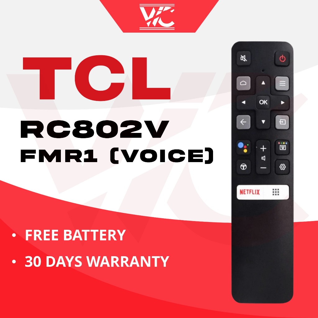 𝐅𝐑𝐄𝐄 𝐁𝐀𝐓𝐓𝐄𝐑𝐘 TCL TV Remote RC802V FMR1 Voice Control | TCL Smart Tv ...
