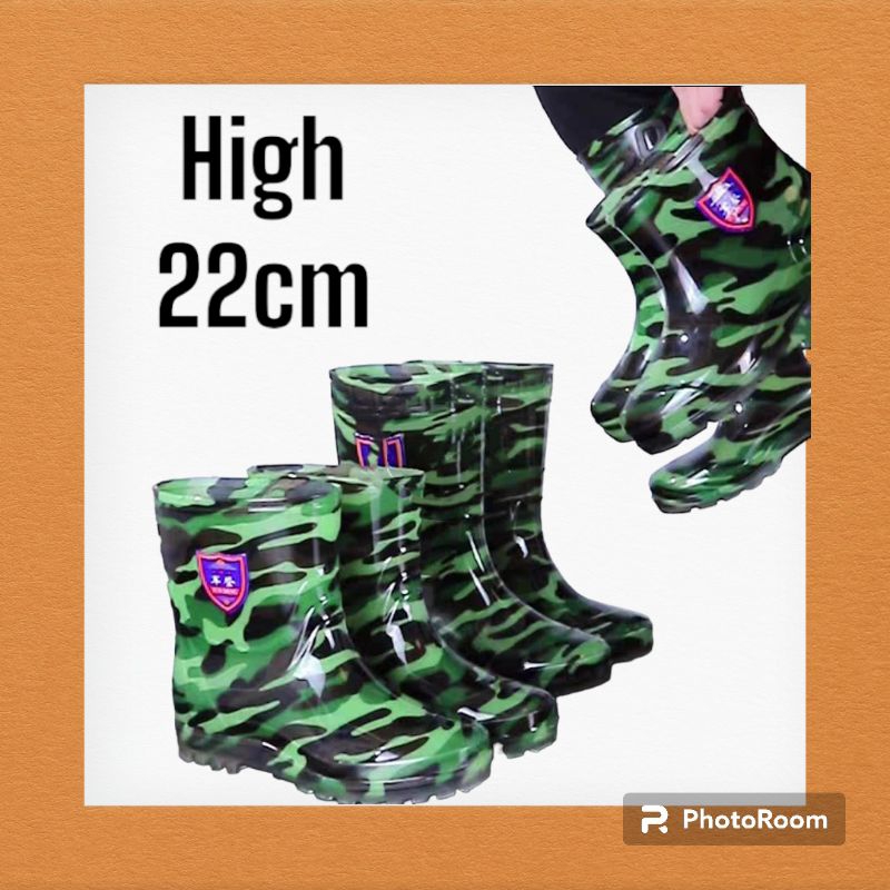 Kasut sawah bendang lelaki tinggi 22cm/Kasut kebun/High quality men ...