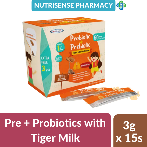 MHP Miracle Probiotic + Prebiotic - Tiger Milk Mushroom 3g x 15 sachets ...