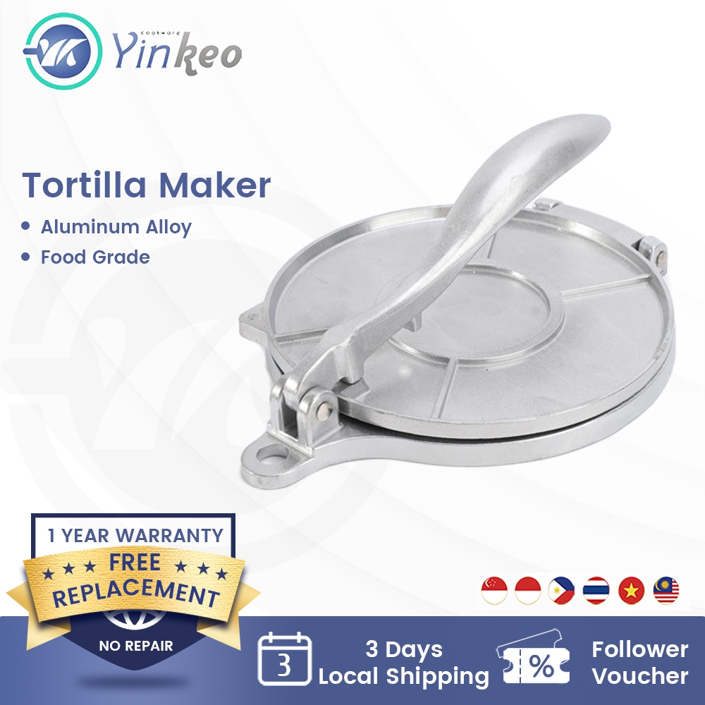Yinkeo Tortilla Maker Cake Press Pot Tool Dough Pressure Tortilla ...