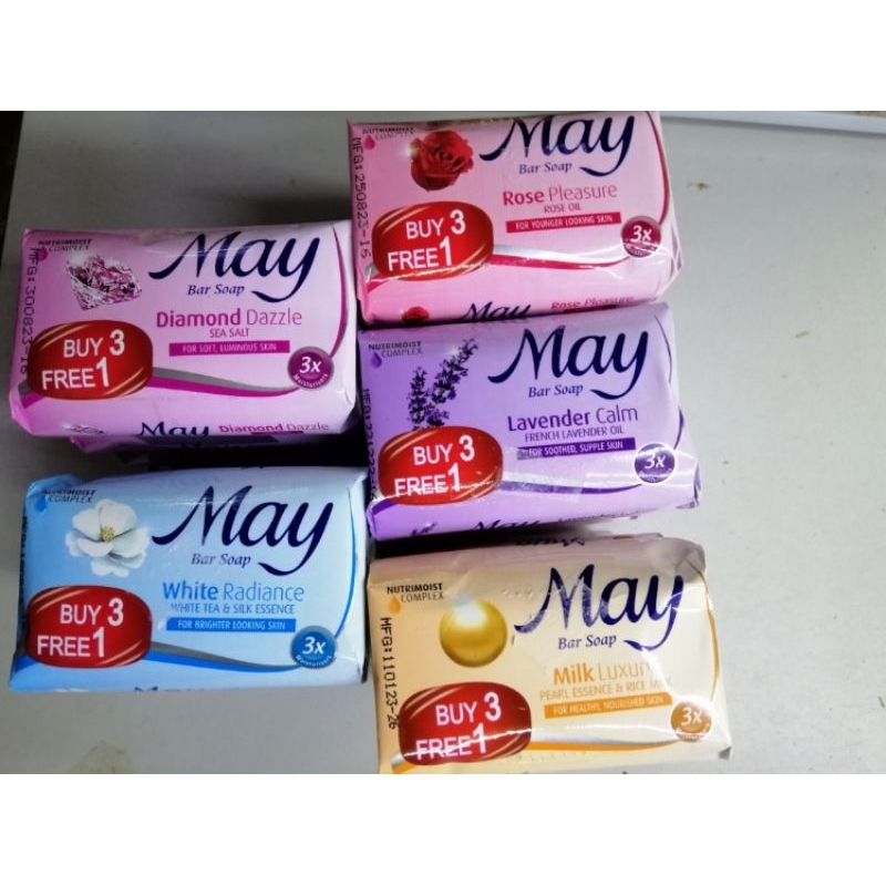 May Bar Soap 4x75g-white radiance, Rose pleasure,Lavender Calm, diamond ...