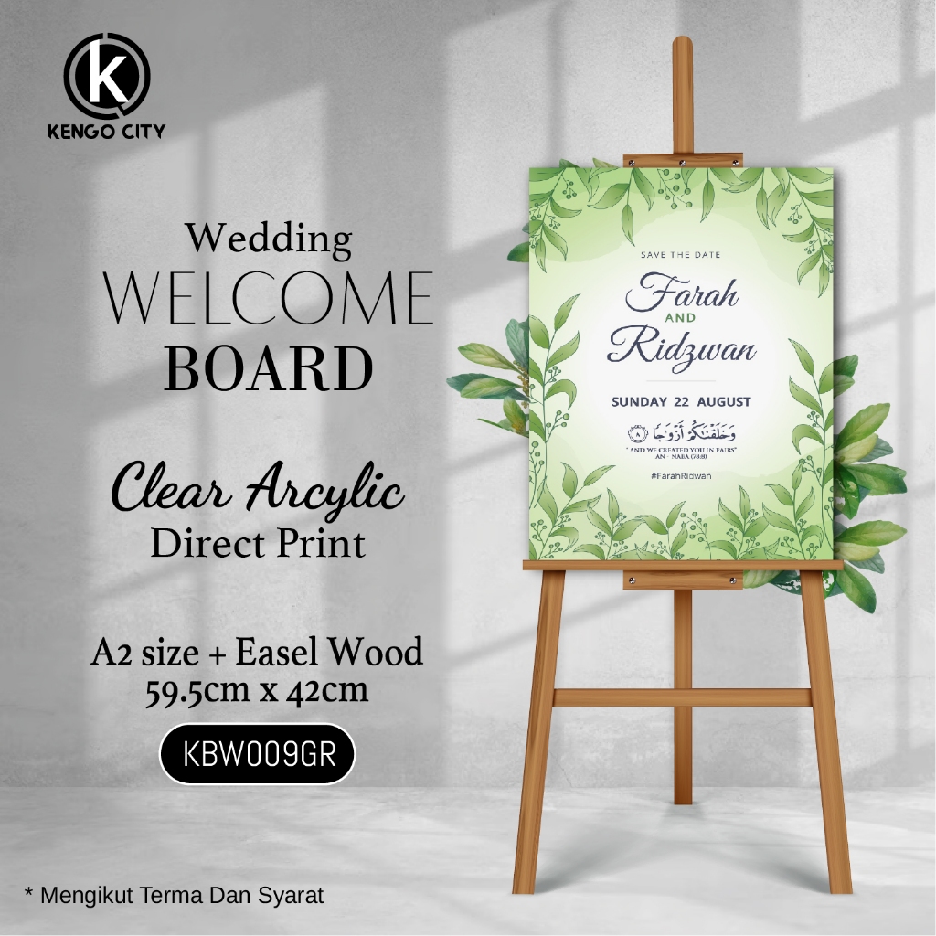 Welcome Board Acrylic/Papan Selamat Datang/Majlis Perkahwinan/Majlis ...