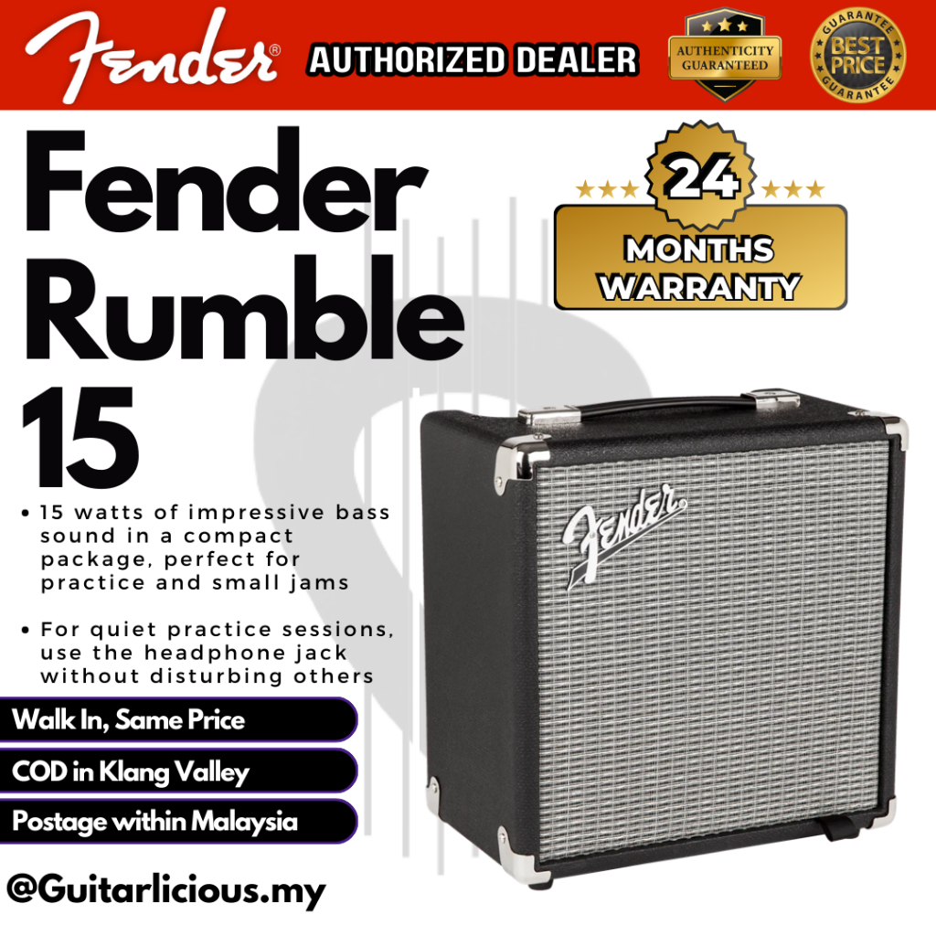 FENDER Rumble 15 V3 Bass Combo Amplifier, 230V UK, amplifier speaker ...
