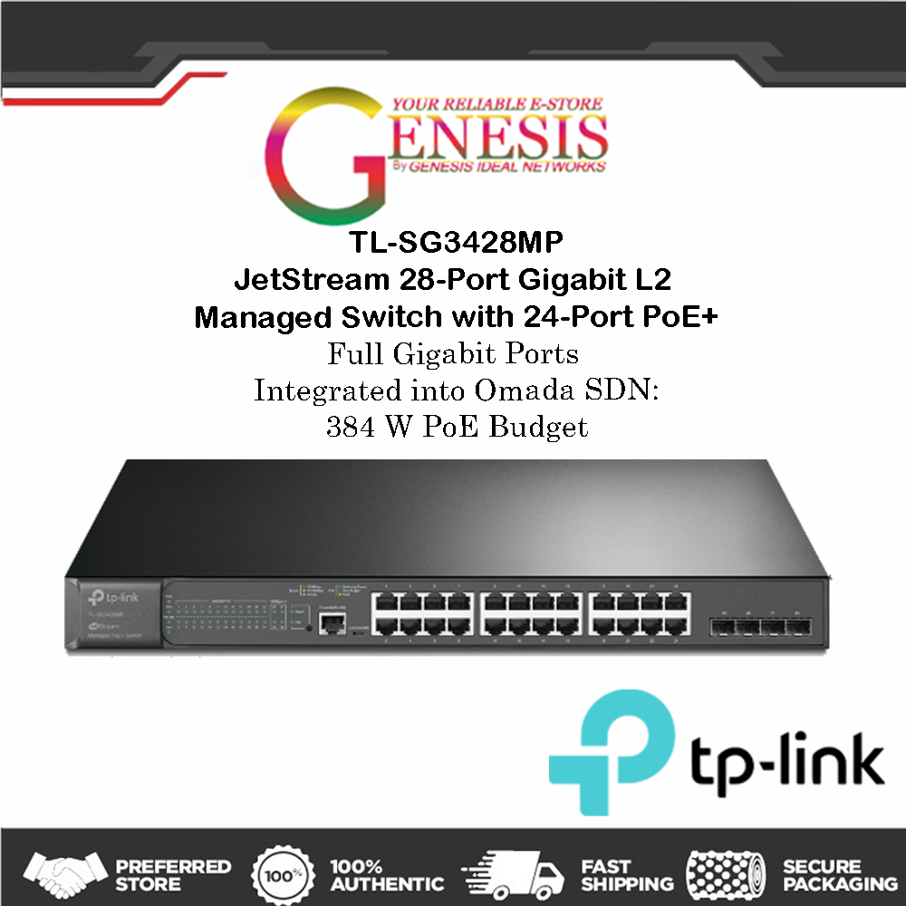 [🔱24-PORT GIGABIT L2 POE SWITCH🔱]TP-LINK TL-SG3428MP JetStream 28-Port Gigabit L2 Managed Switch ...
