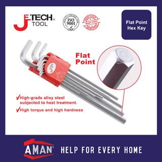 JETECH 9pcs Allen Key Set Ball Point Flat Point Chrome CrV Hex Key Hex ...