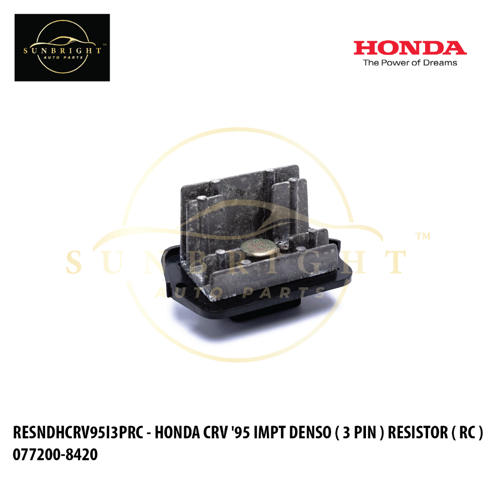HONDA CRV '95 IMPT DENSO ( 3 PIN ) RESISTOR ( RC ) 077200-8420 | Shopee ...