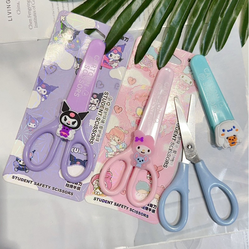 Safety Kids Scissors with cover Kuromi Melody Cinnamon | Shopee Malaysia