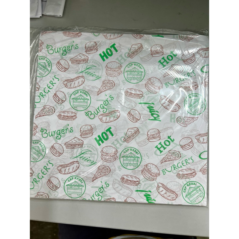 Burger Wrapper Paper ( 100sheets± ) Cap Telefon - Burger Food Wrap Deli ...