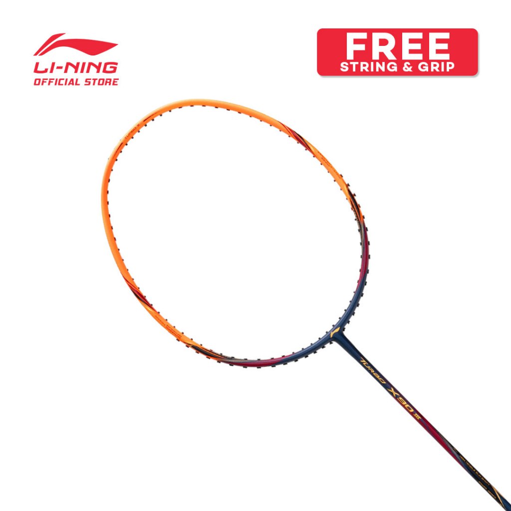 LI-NING TURBO X 90 III BADMINTON RACQUET - NAVY/ORANGE - AYPR148-4 ...