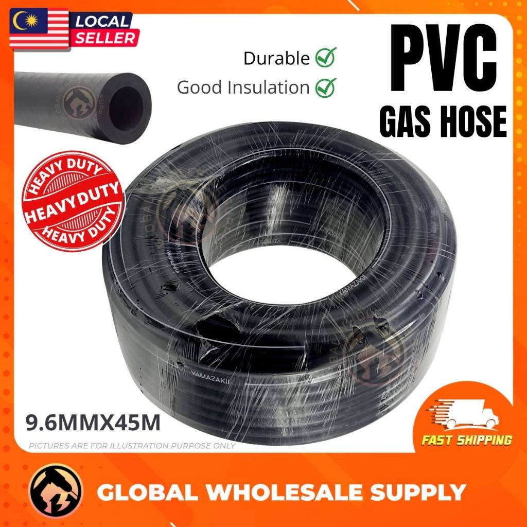 HEAVY DUTY Hose Pipe Reinforced 9.5mm X 45m PVC Gas Hose/ Pipe 1 Roll ...